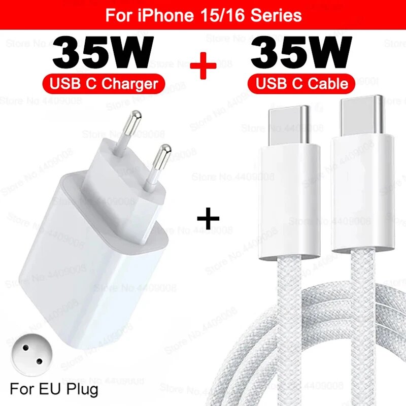 PD 35 Вт быстрое зарядное устройство для iPhone 16 15 14 12 11 13 Pro Max 8 Plus XS XR USB C кабель зарядное устройство быстрая зарядка кабели Type-C аксессуары