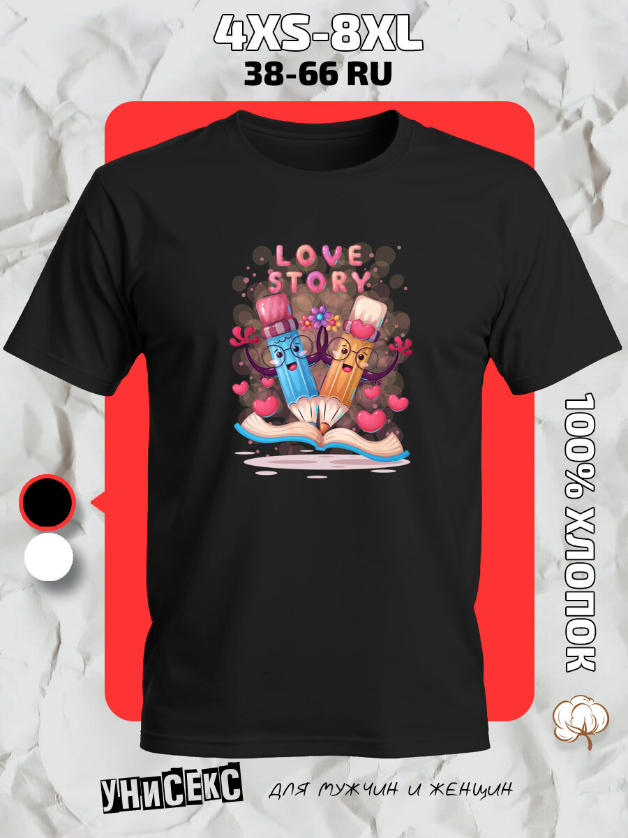 Футболка с принтом карандаши любовь