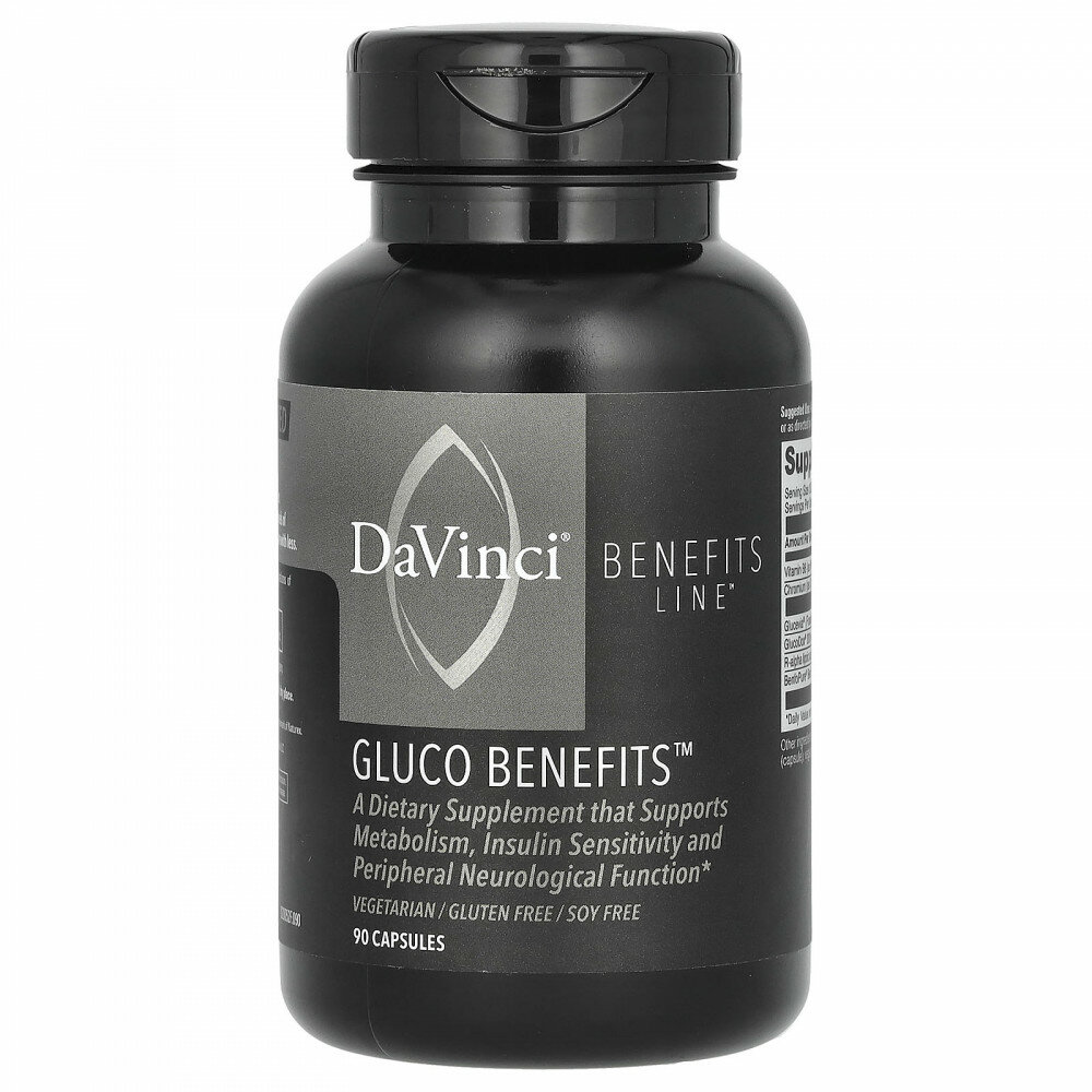 DaVinci Laboratories, Benefits Line, Gluco Benefits, 90 капсул