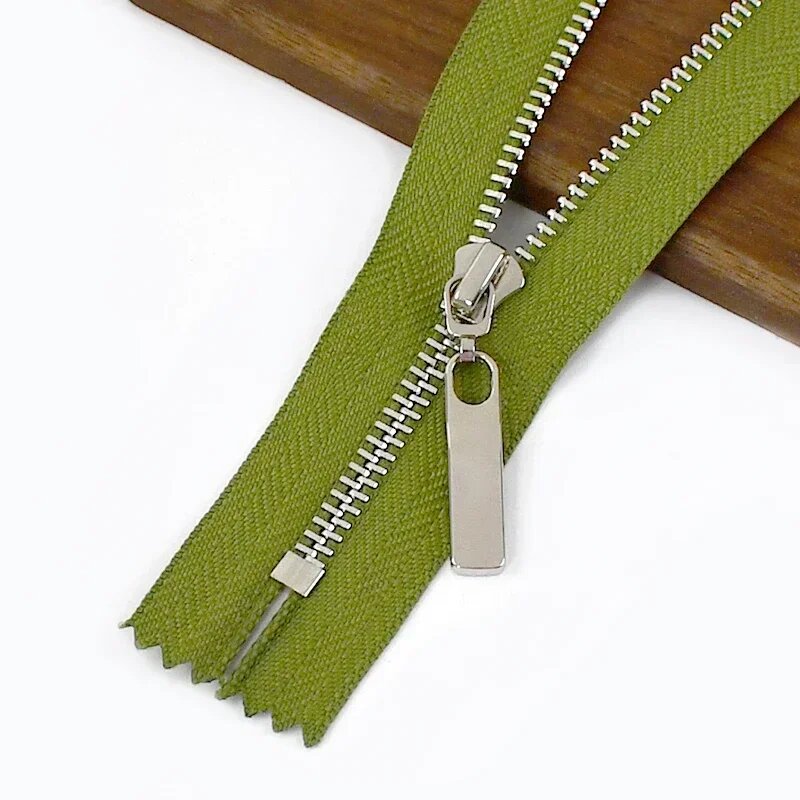 Металлические молнии Meetee 3 шт, 15/18/20/25/30 см AP393-ArmyGreenSilve, 15cm