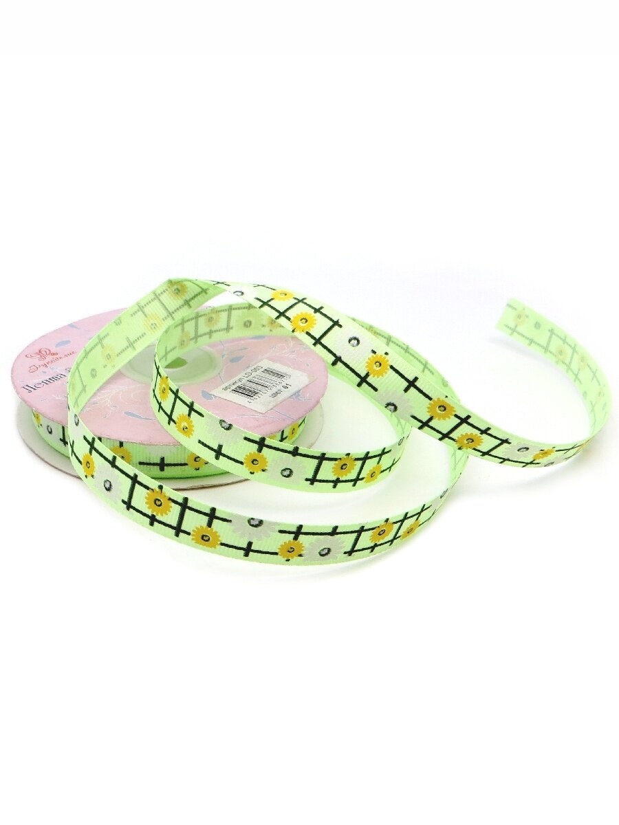 Лента декоративная Рукоделие принтованная, 25 м, цвет 01, полиэстер