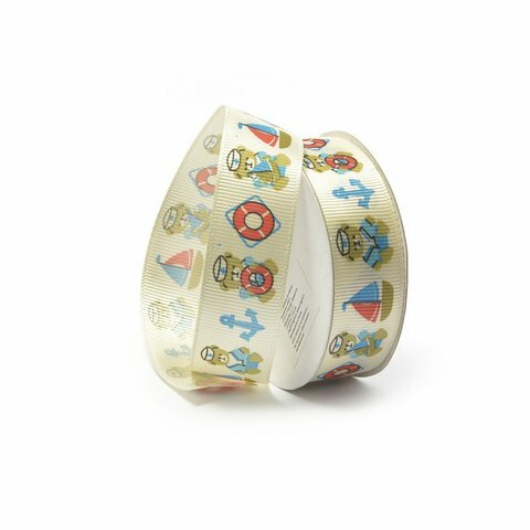 Лента декоративная IDEAL репсовая, с рисунком, ширина 25 мм, длина 9,14 м