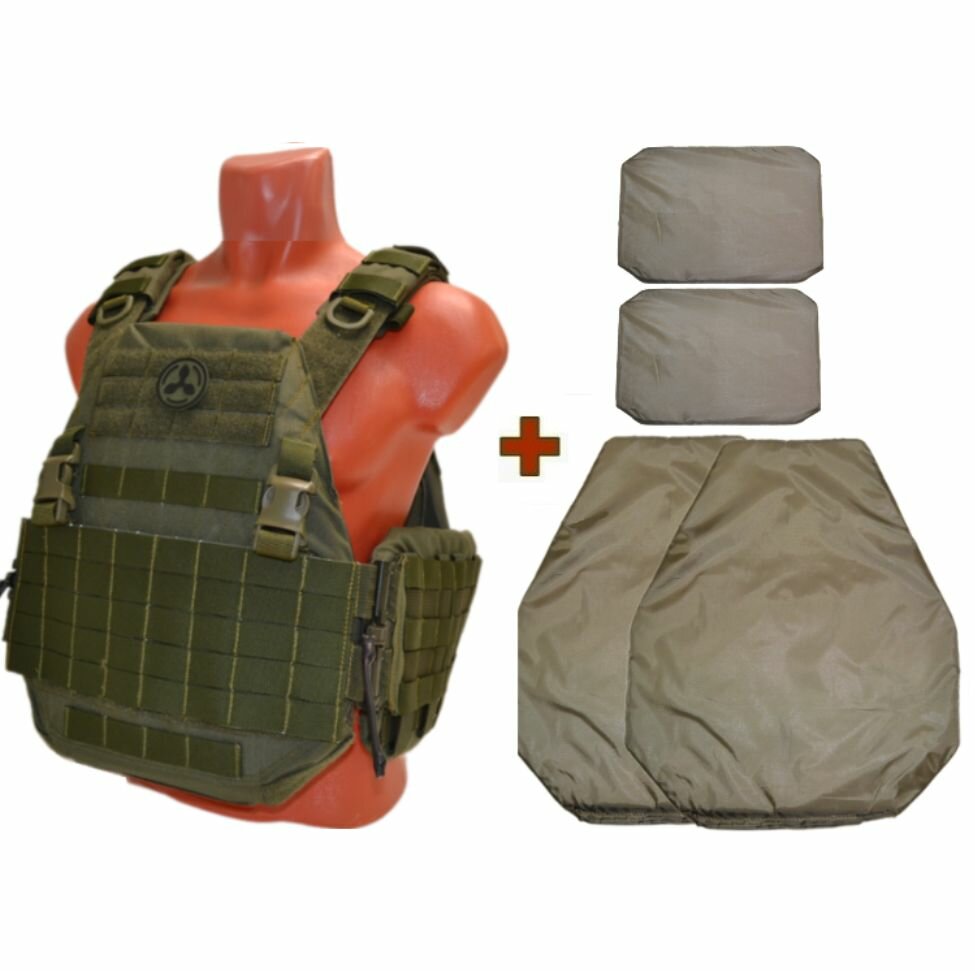 Бронежилет-плитоносец умбк Гиперборей (сборка "Простой") 4 размер Олива (R-Karbid) + баллистика