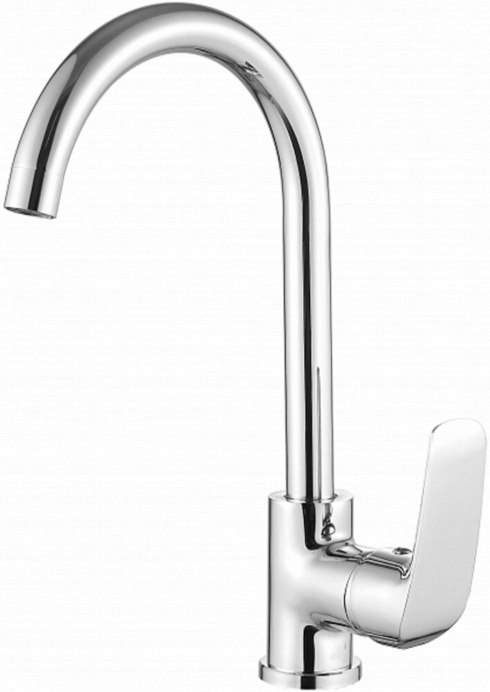 Смеситель ARGO / Арго IZEO для кухни, однорычажный, из латуни, цвет хром, излив 260мм / сантехника