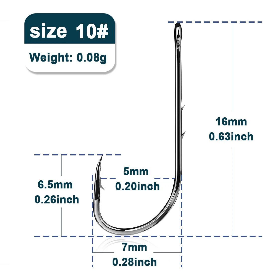 Рыболовные крючки Baitholder Size-10, Gap 5mm, 25 шт.