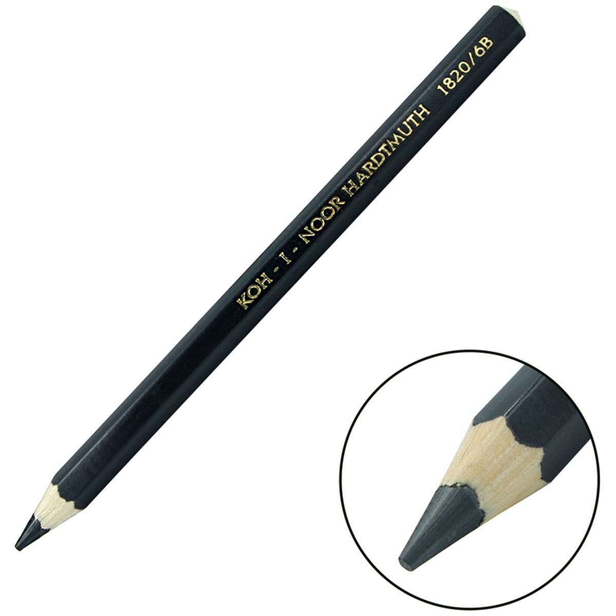 Карандаш чернографитный Koh-I-Noor Jumbo 1820 (6B, шестигранный) (182006B015KS), 1шт.