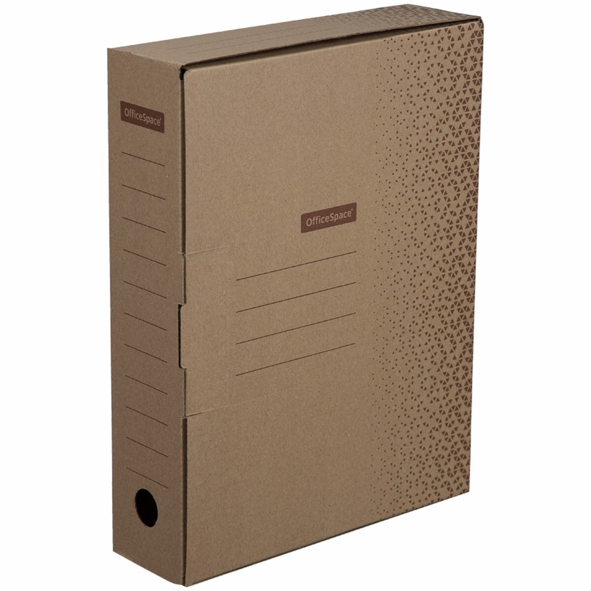 Короб архивный OfficeSpace "Standard" (320x240x75мм, до 700л, плотный микрогофрокартон) бурый (264782)