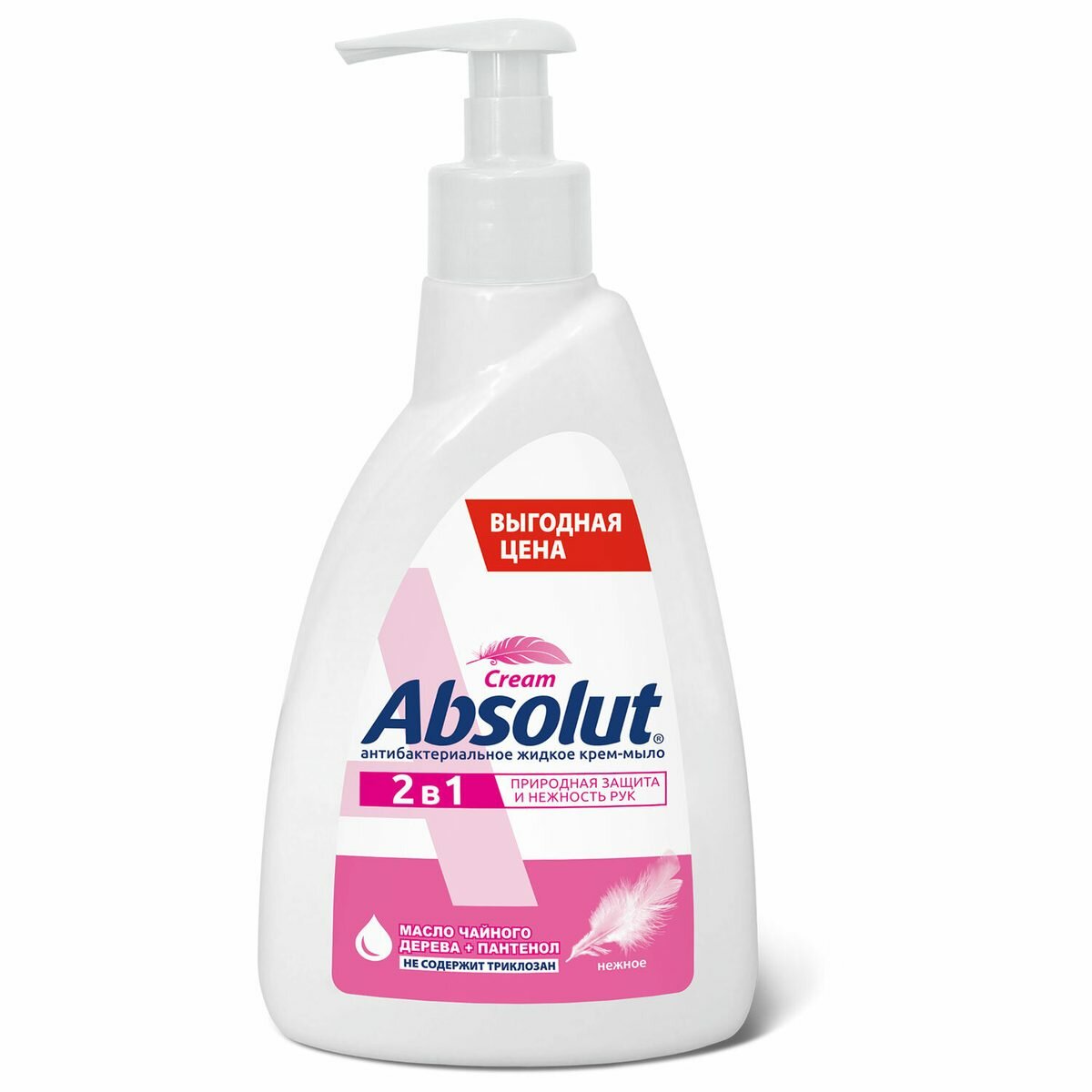 Мыло-крем жидкое Absolut "Нежное 2в1", пантенол, 500г (5213), 12шт.