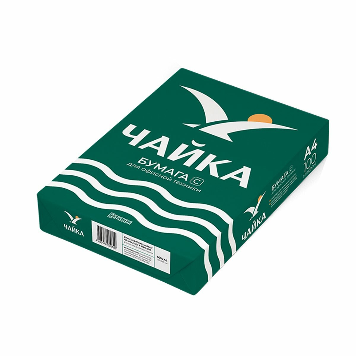 Бумага белая Чайка (А4, 72-80 г/кв. м, марка С) 500 листов (356171)