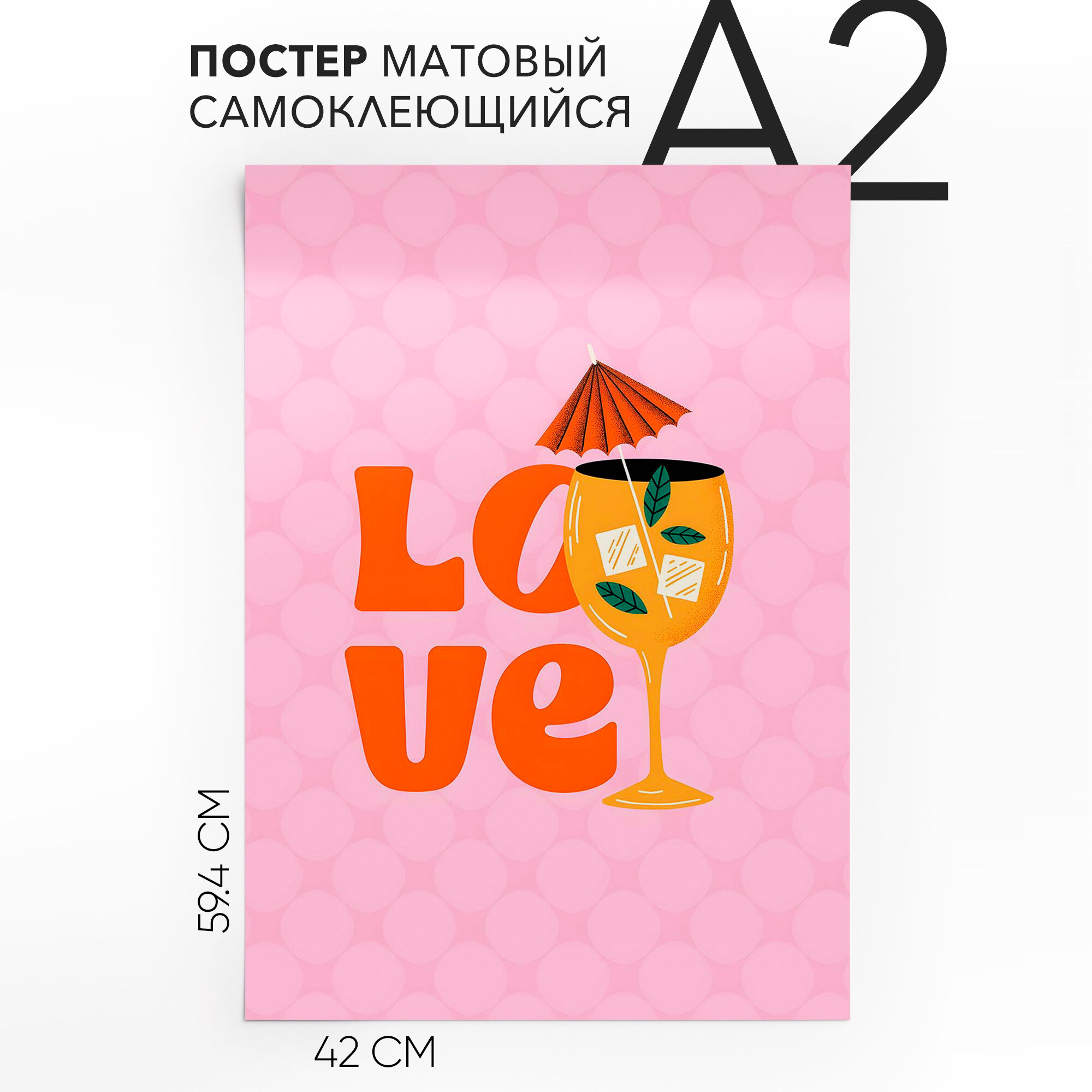 Постеры эстетичные, на кухню, большой A2 Летний напиток, влагостойкий, для декора