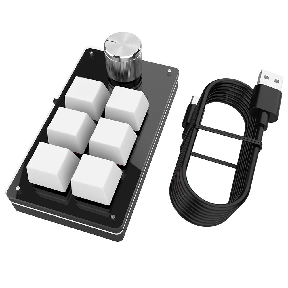 Мини-клавиатура 6 клавиш RGB механическая Bluetooth/проводная White USB
