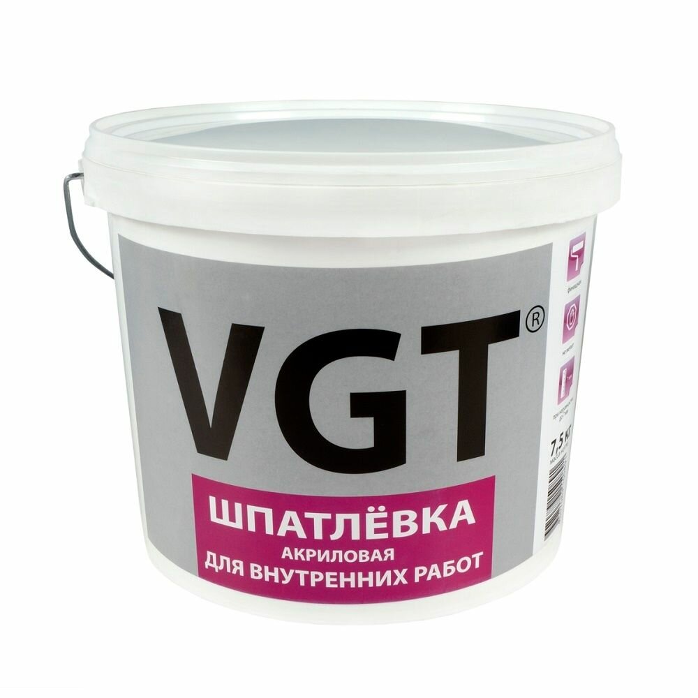 Шпатлевка акриловая для внутренних работ VGT (7,5кг)