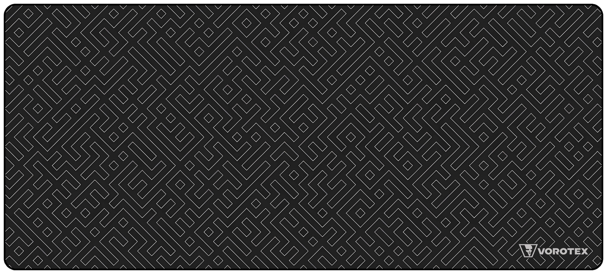 Игровой коврик для компьютерной мыши VOROTEX, 90х40 см, 4 мм, Maze on black (Лабиринт на черном)