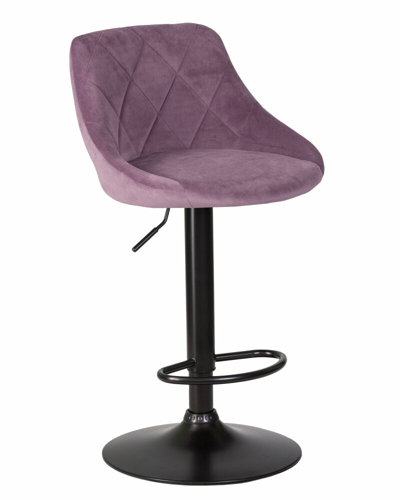 Стул барный DOBRIN LOGAN BLACK, LM-5007_BlackBase, пудрово-сиреневый велюр (MJ9-52)