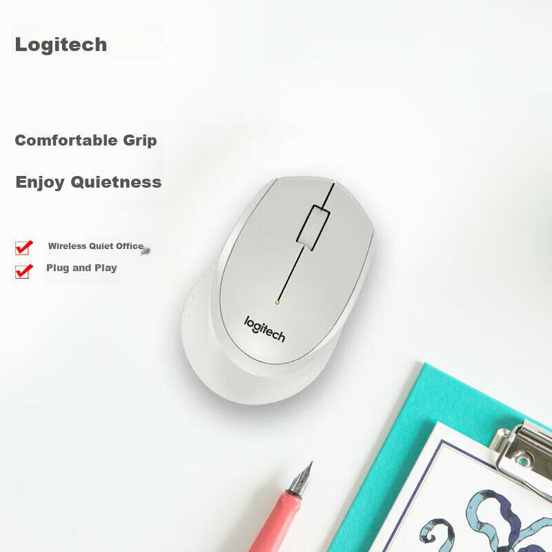 Компьютерная мышь Logitech M330 Silent Wireless with Wireless Nano Receiver, White