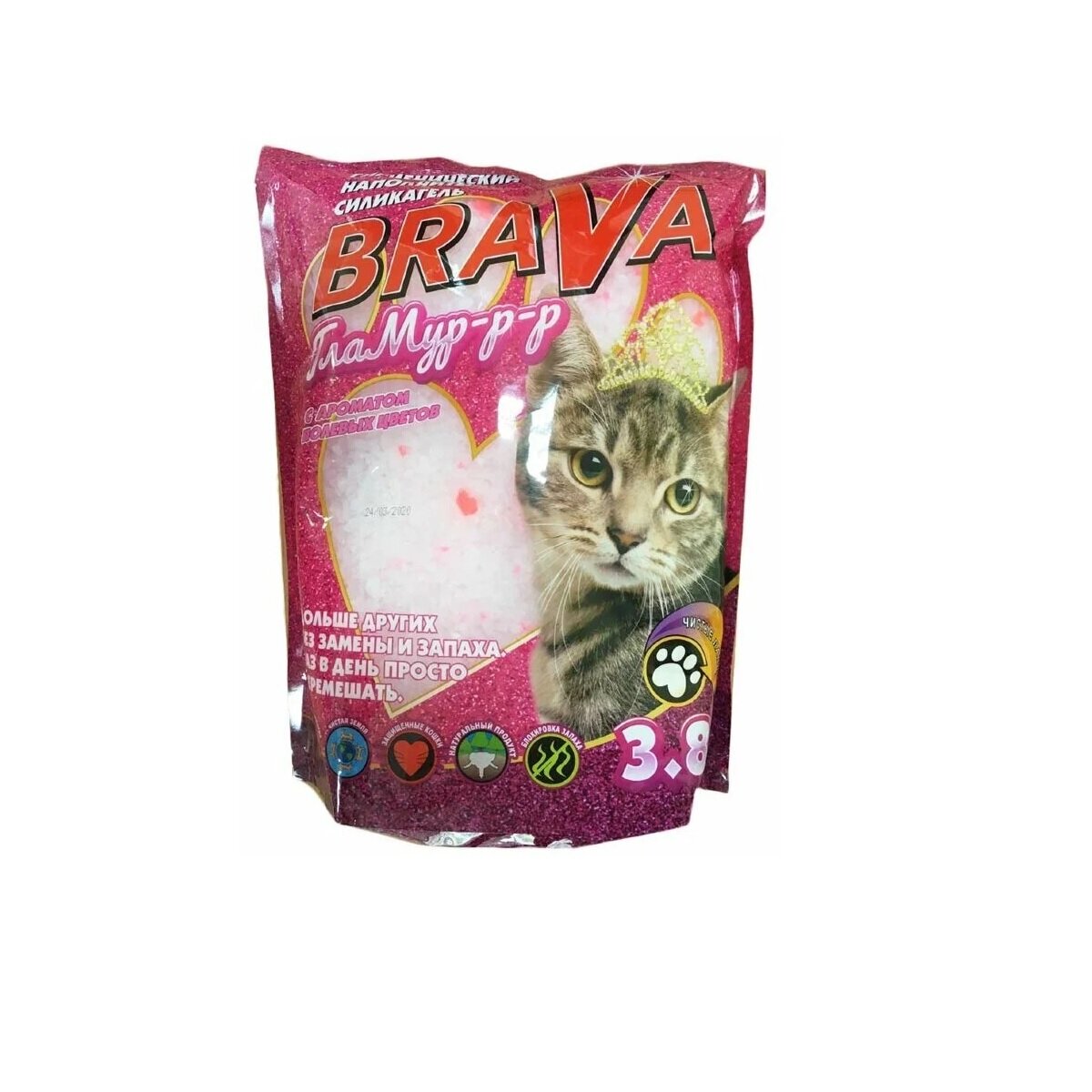 Brava Гламур Наполнитель силикагелевый с ароматом полевых цветов 3,8л