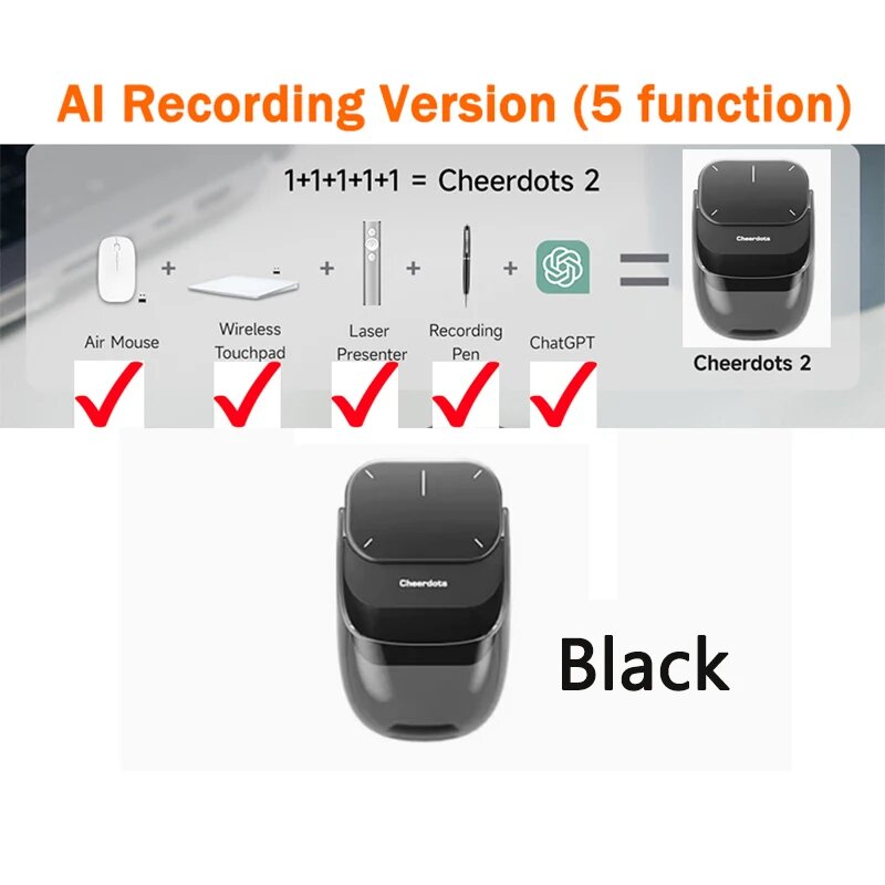 Cheerdots 2 Черная беспроводная мышь AI Version