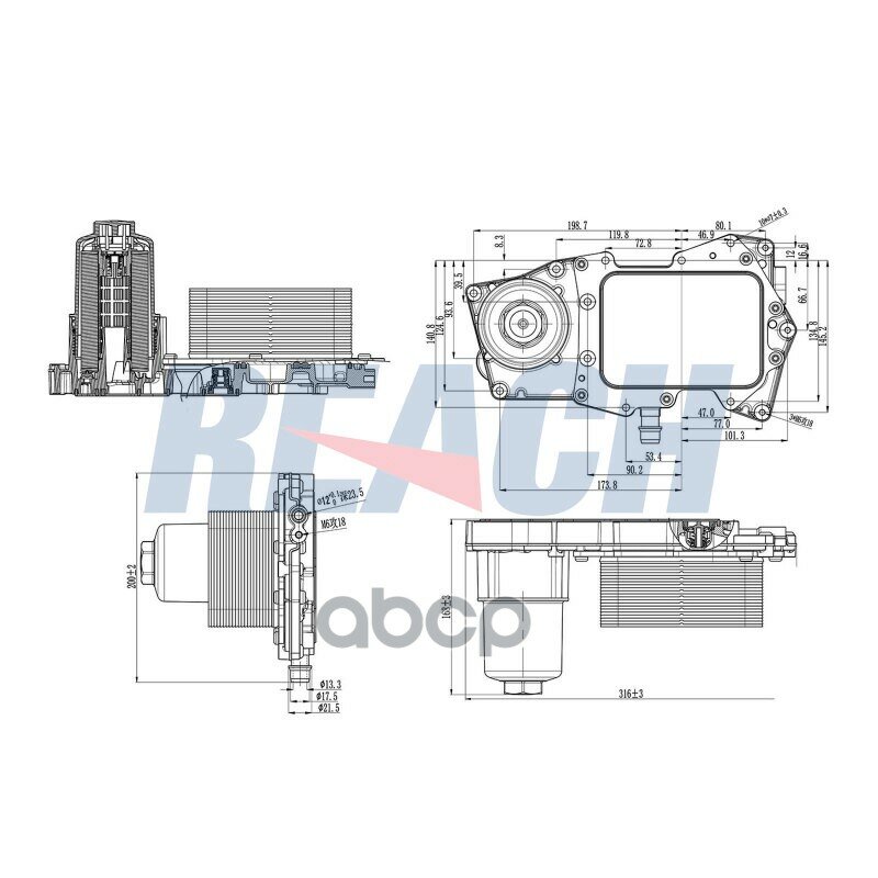 Радиатор масляный LAND ROVER Range Rover (L405) (13-) 4.4 - V8 REACH арт. 1.24.11054