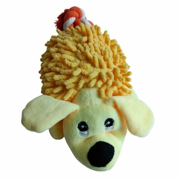 Игрушка для собак Чистый котик "Пес", желтая мягкая, 23 см