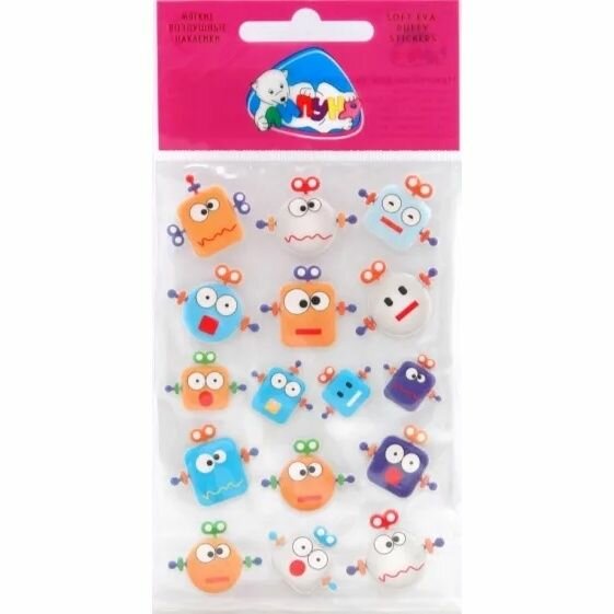 Наклейки Babyline "Роботы", мягкие, воздушные