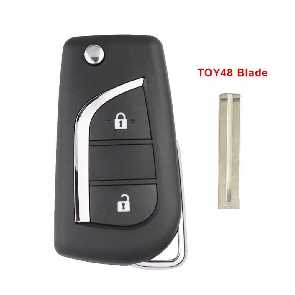 Корпус дистанционного ключа автомобиля для Toyota Corolla 2017 RAV4 перед 2013 Levin Prado Camry Reiz Highlander Kluger Key TOY43 TOY48 VA2 Blade 2 Button TOY48