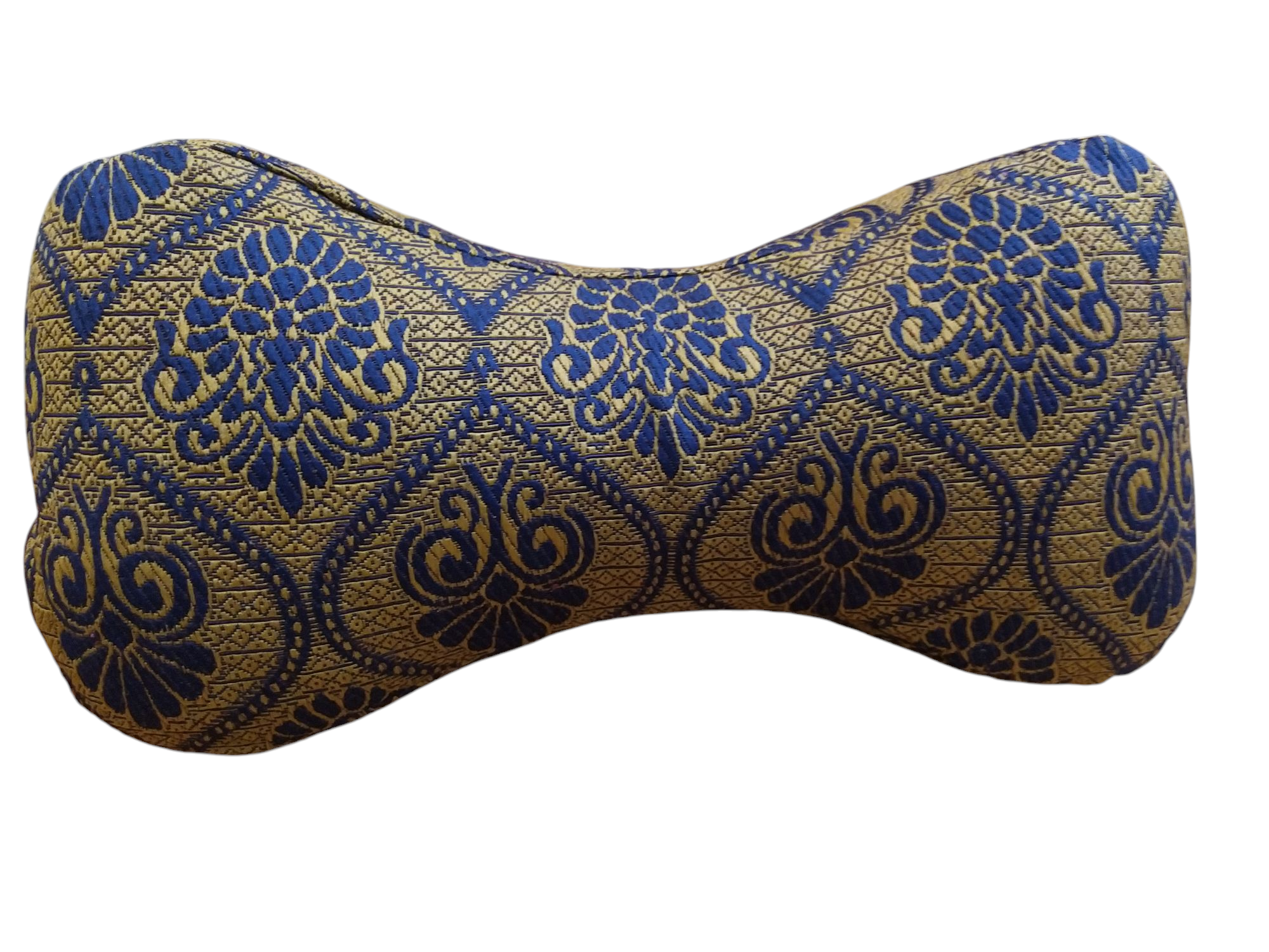 Валик для отдыха Косточка из гречневой шелухи 18х42 гобелен золотисто-синий