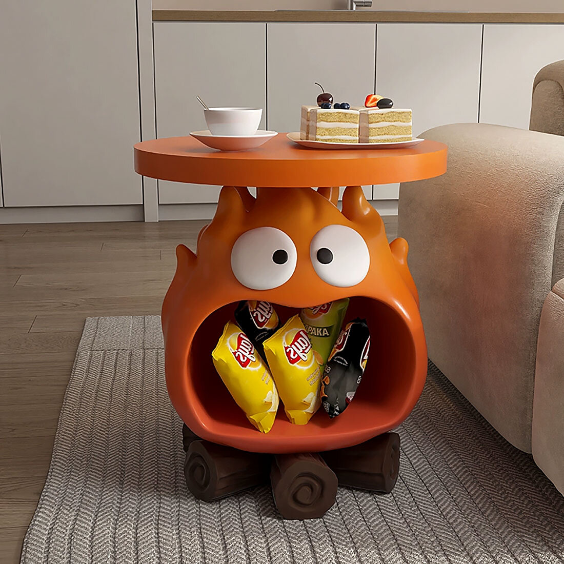 Интерьерный кофейный столик в виде костра Ember Table