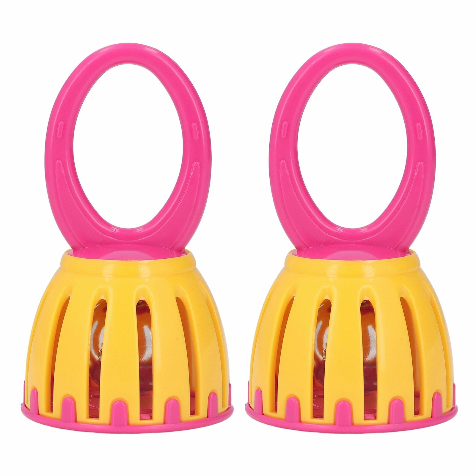 2-х предметная обучающая игрушка-колокольчик с ручкой, ручной ударный инструмент для детей, погремушка, колокольчики, инструмент для обучения музыке