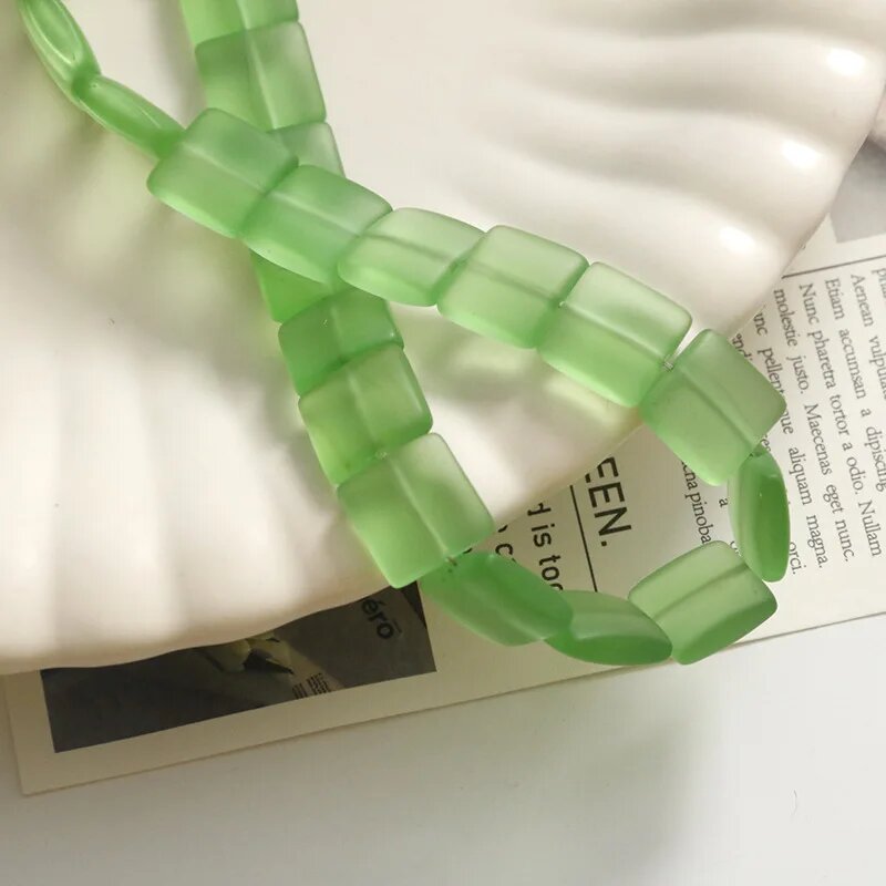 YoZuSmily матовые квадратные стеклянные бусины 12 мм 3