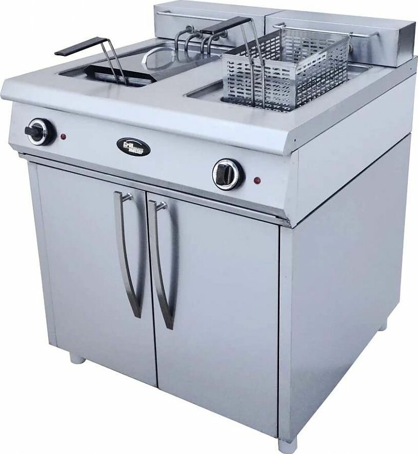 Фритюрница Kayman ФЭ-2-14 напольная, 2 ванны 15+15 литра, кран для слива, 7.6 кВт, 380В