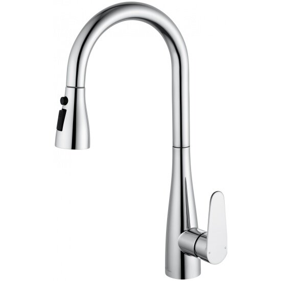 Смеситель для кухни Wonzon & Woghand с выдвижным изливом , Хром (WW-121E201B-CR)