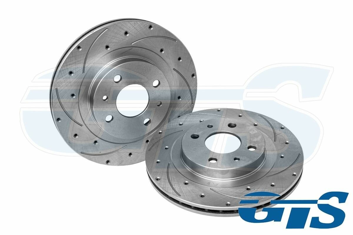 Диски переднего тормоза ATС для а/м ВАЗ 2112, Евро Спорт, перфорация и насечки (2112-3501070)