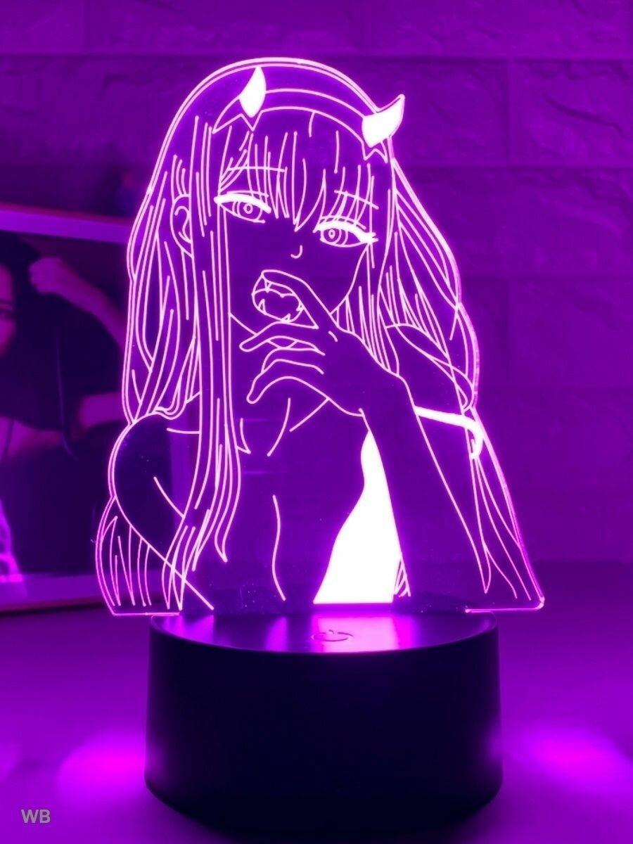 Ночник Аниме Милый во Франксе - Anime Darling in the Franxx, RGB, 16 Цветов, Пульт ДУ.