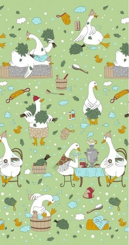 Полотенце вафельное банное пляжное Гусь-Обнимусь в бане Зеленое 80*150 см