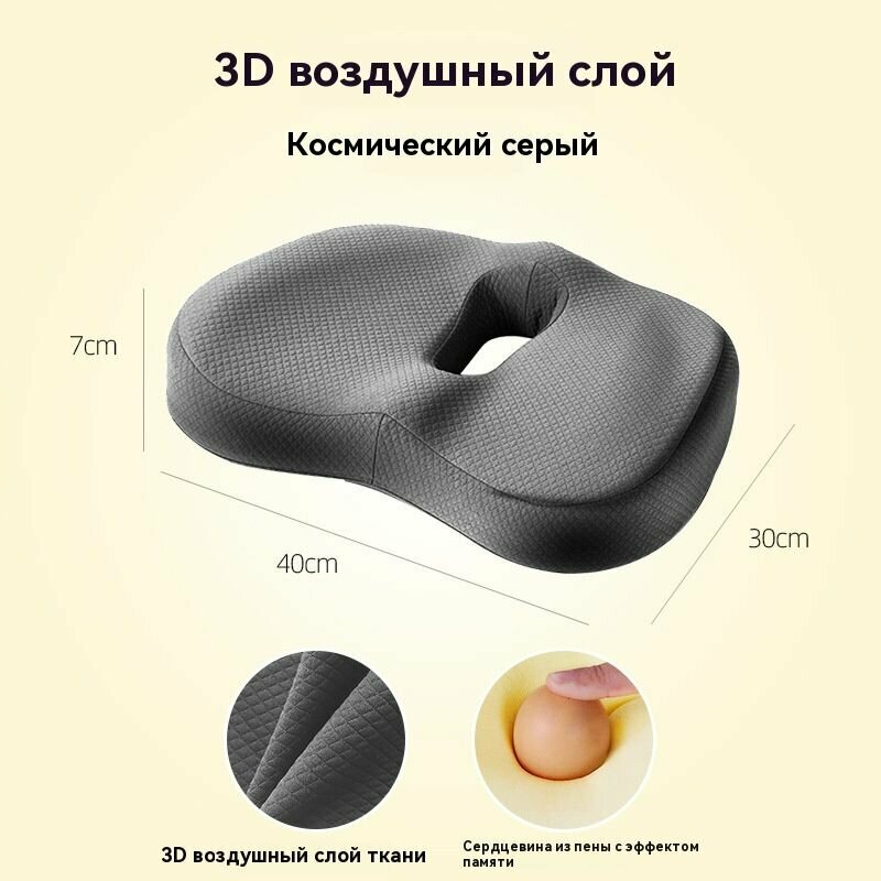 Подушка Ortix, ортопедическая, с эффектом памяти формы, гелевое охлаждение, 40 см x 30 см