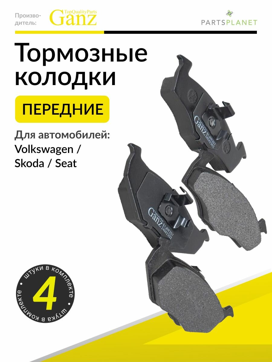 Тормозные колодки передние на Фольксваген Поло, Шкода Фабиа