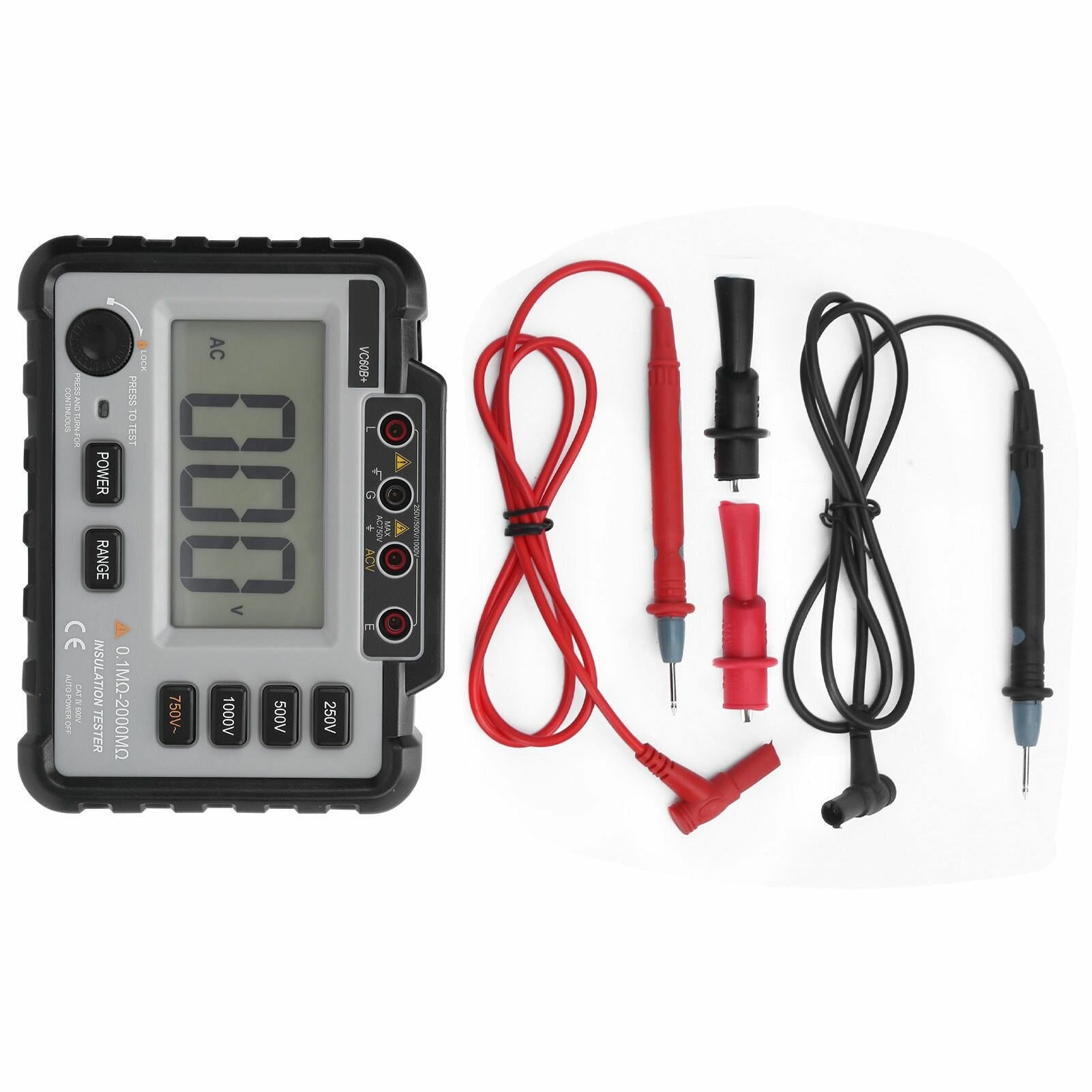 VC60B+ мегаомметр 250/500/1000V с ЖК-подсветкой