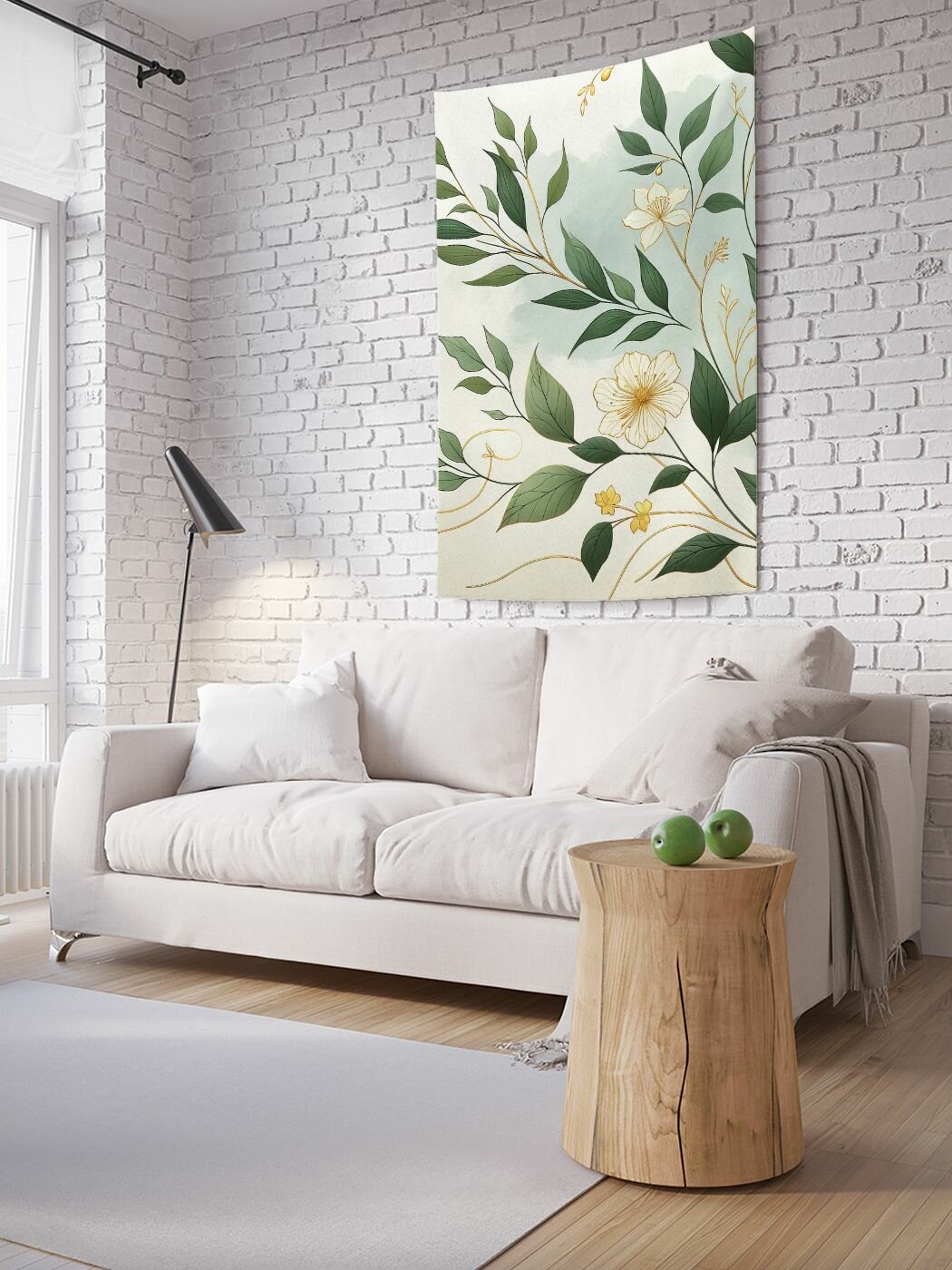 Фотопанно на стену вертикальный из ткани постер 100х150 "Жасмин", JoyArty