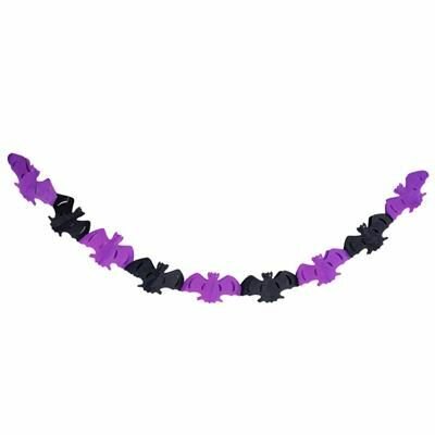 Гирлянда весёлая затея "Halloween", Летучая мышь, бумажная, черно-фиолетовая, 3 м