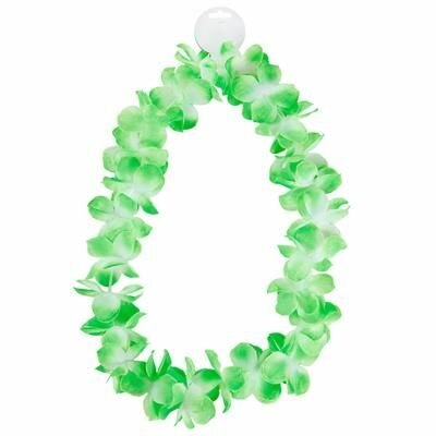 Карнавальный аксессуар КНР "Гавайи", Цветы бело-зеленые, 105 см