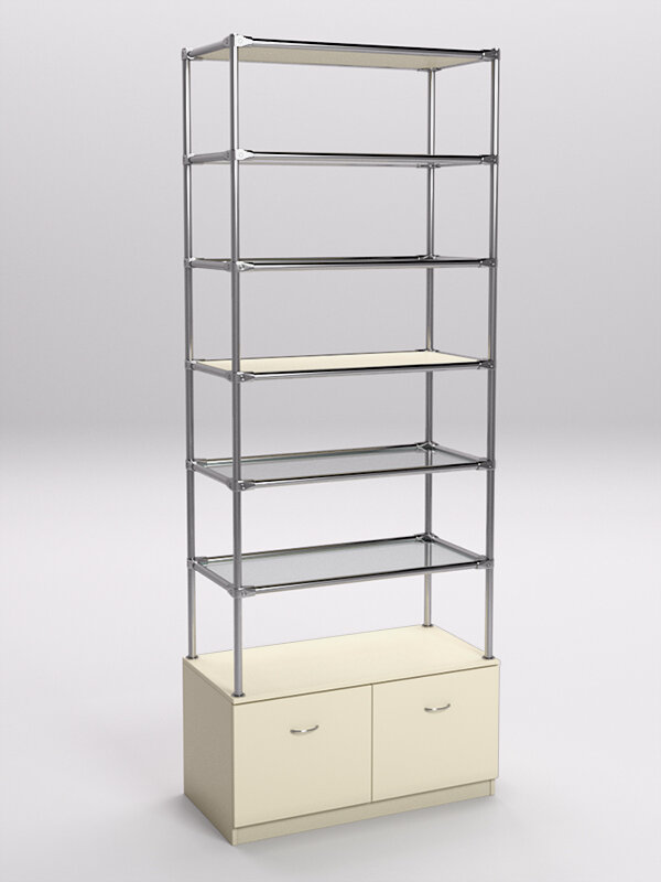 Стеллаж "Скай" №1-2 (2350х900х450мм), Крем Вайс. Производитель товара - компания Westcom.