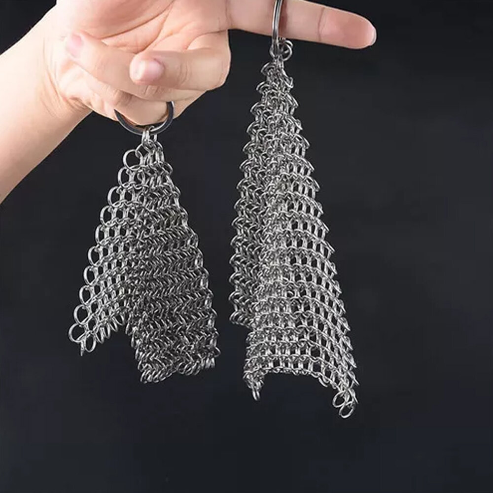 Скребок из нержавеющей стали Chainmail для чистки чугуна для сковородок, воков, кастрюль кухонный бытовой скребок для цепей