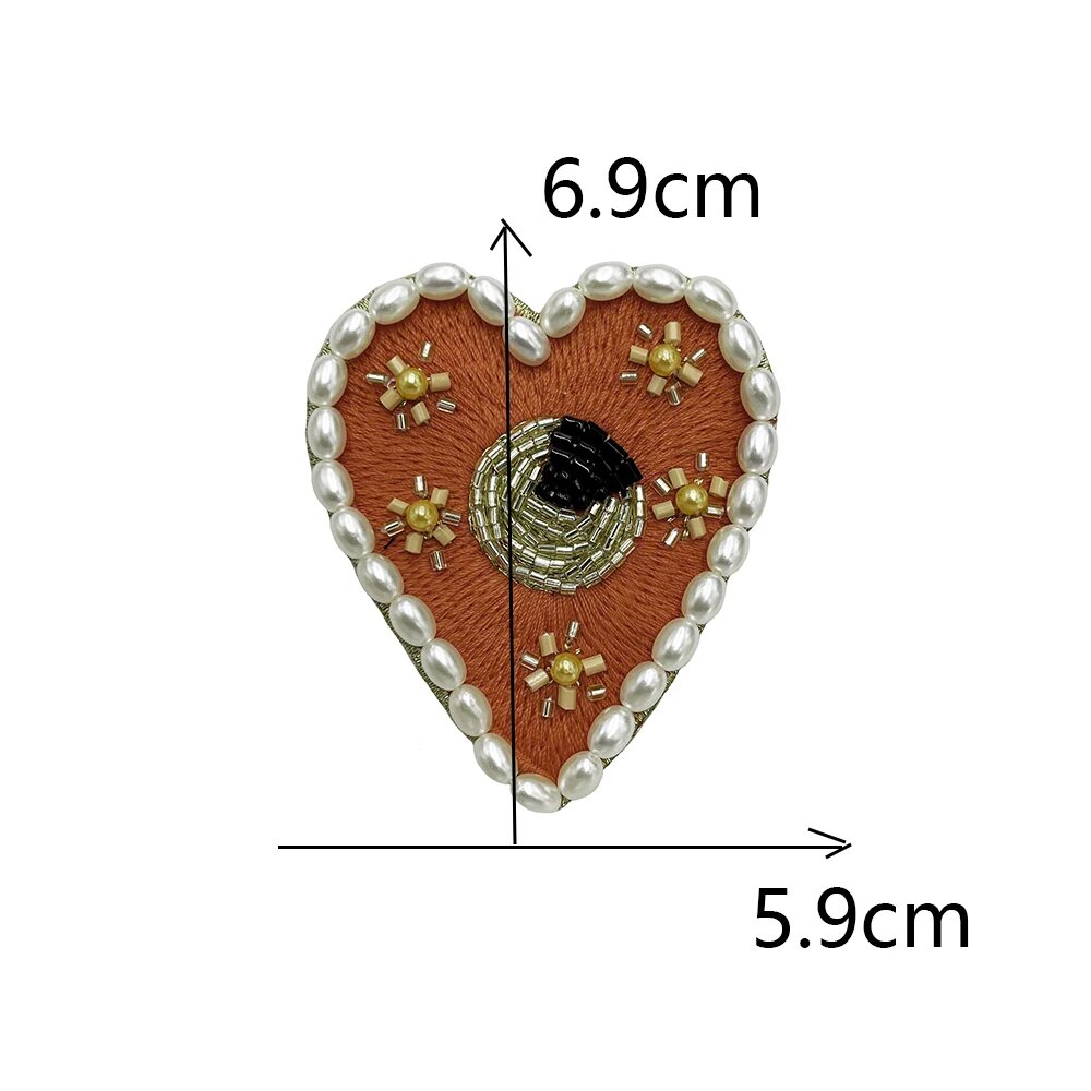 3D нашивка сердце бисером