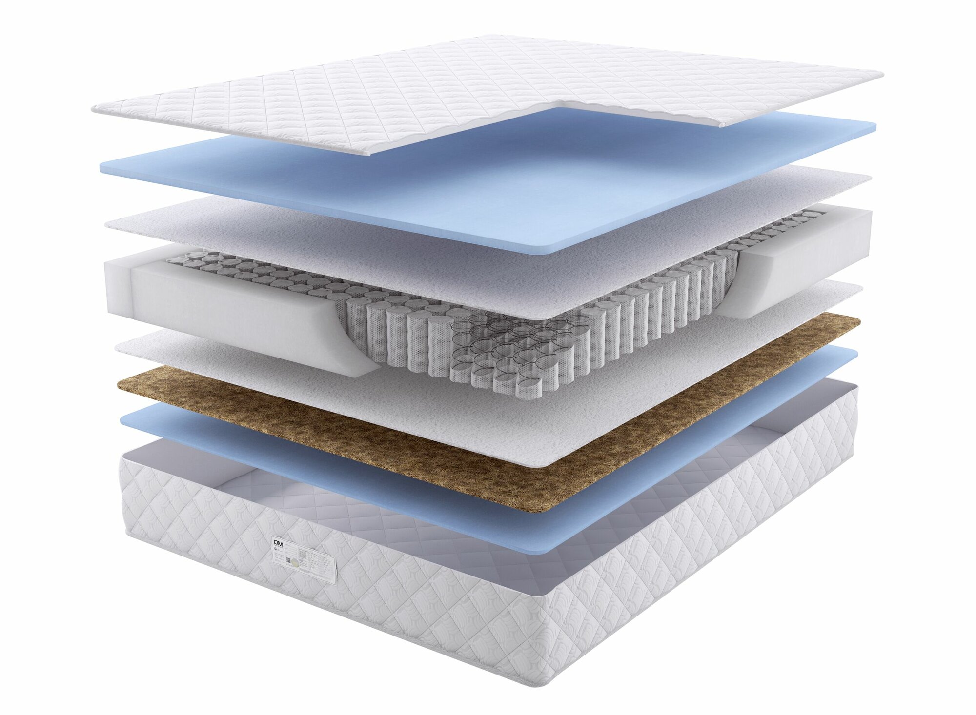 Матрас Dream Master Кантри 13 SP 75х200 анатомический средней жесткости мягкий кокосовый Независимые пружины высота 20