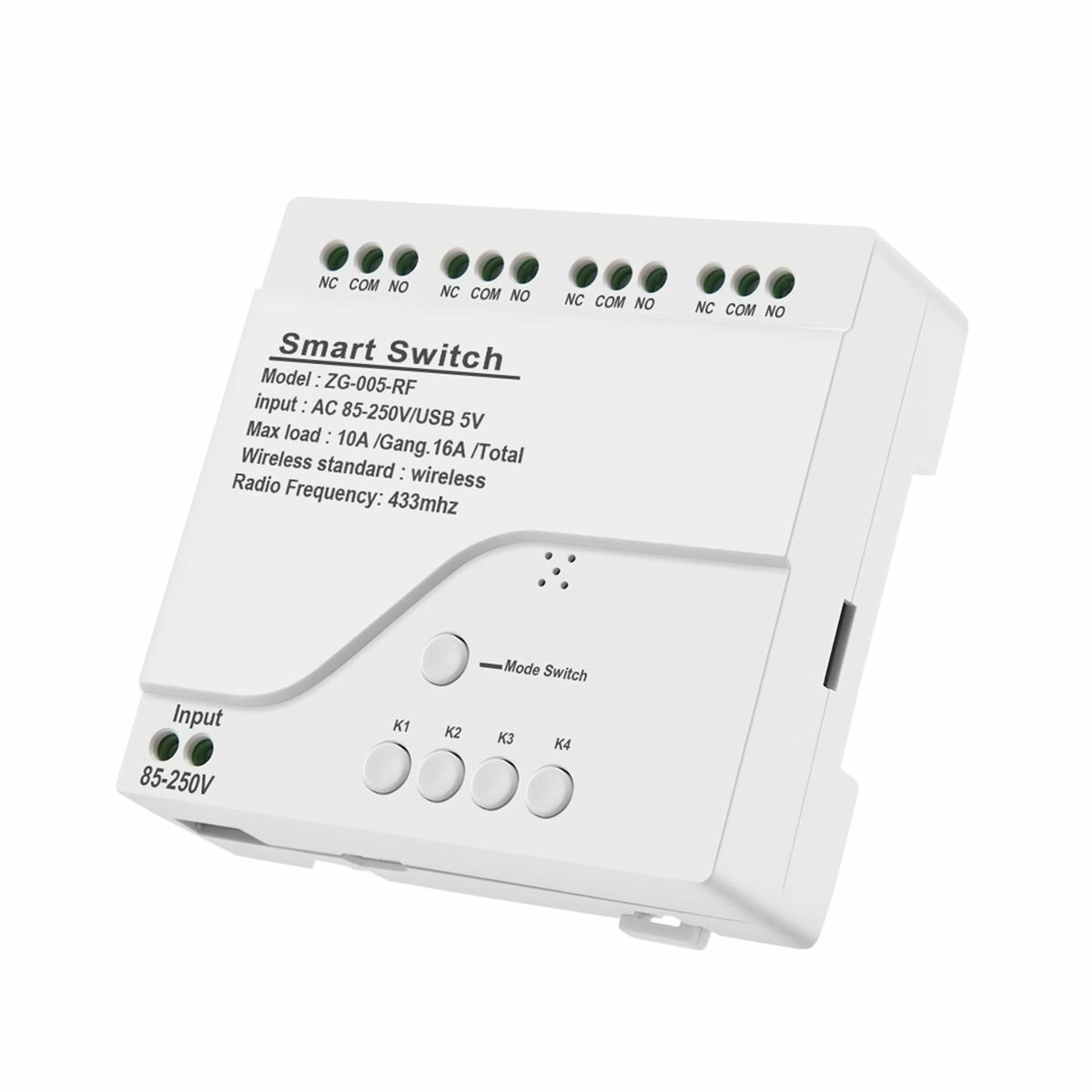 (T I N M) 4-канальный модуль интеллектуального выключателя света zigbee ac 85-250v rf433 получает реле 10a, работает с помощником , Ваш Смарт life