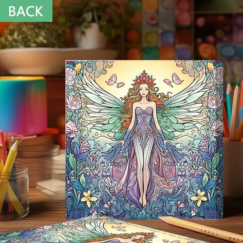 Книжка-раскраска цветочная фея, Альбом для рисования эльфы, высокое качество Книга каракулей 30 см*21 см, подходит для раскрашивания как взрослыми, так и детьми