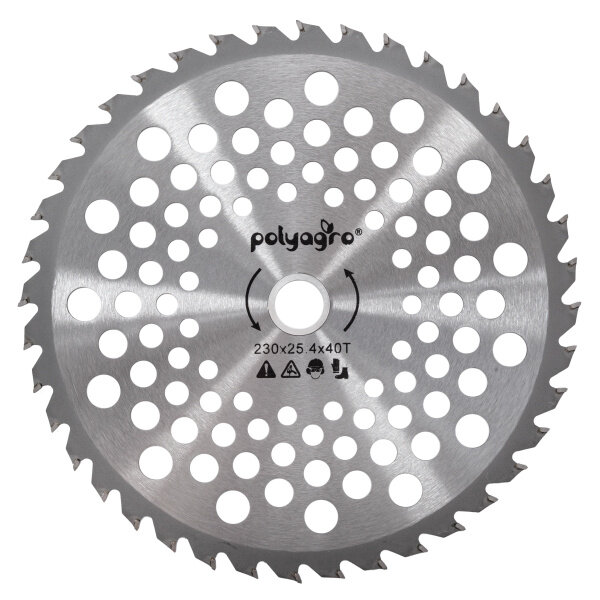 Диск для триммера, 230 х 25,4 толщина 1,2 мм, 40 зубьев, Polyagro