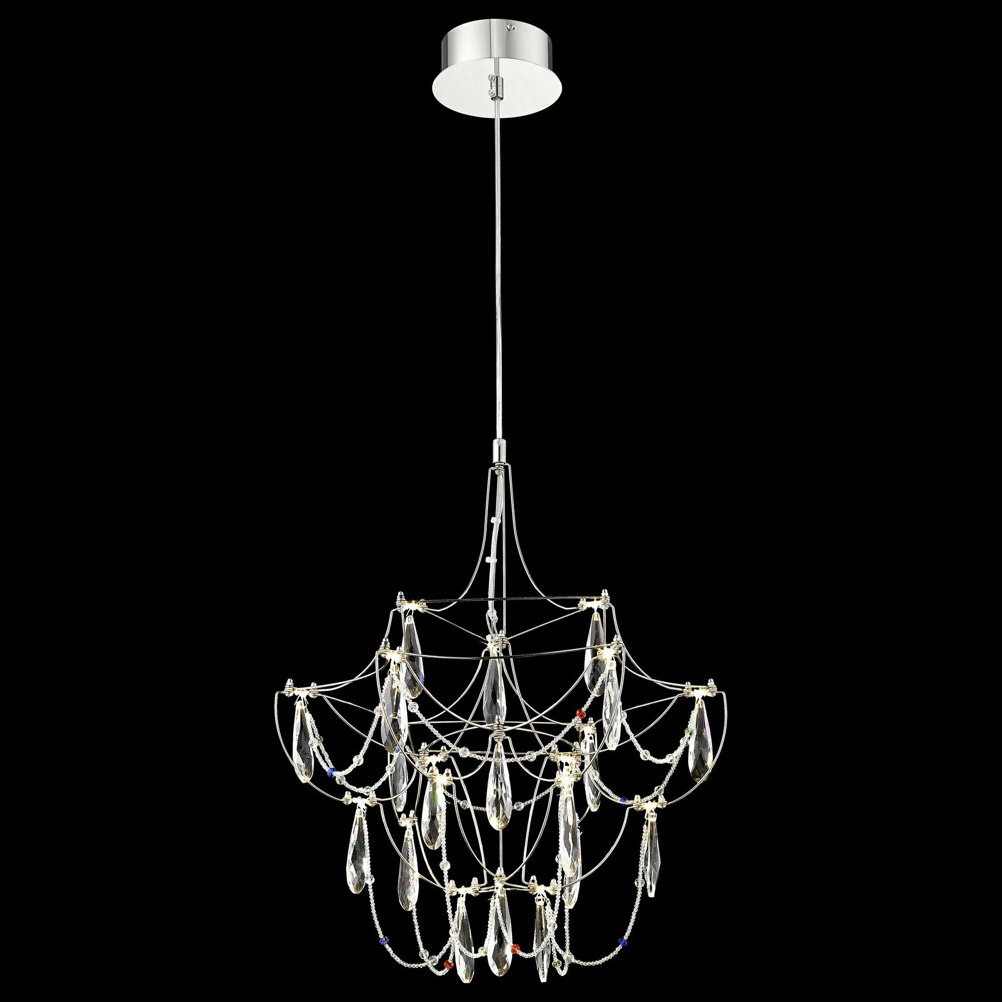 Подвесной светильник Wertmark Felicia W400xL400xH560/1110 мм LED цвет хром, арт. WE336.21.106