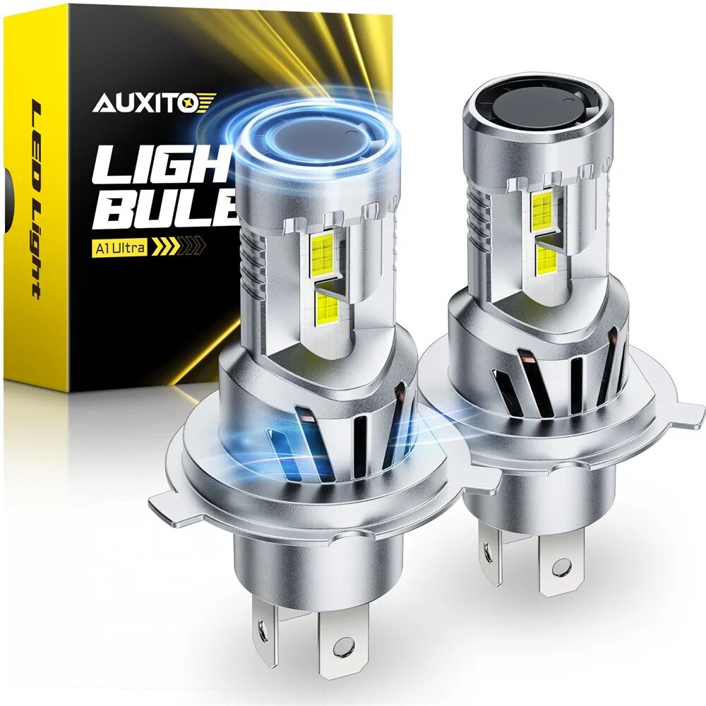 AUXITO 2 шт. Turbo LED H4 9003 Светодиодные лампы дальнего и ближнего света Canbus с двойным вентилятором Автомобильные фары без ошибок 80 Вт Высокая мощность 25000LM