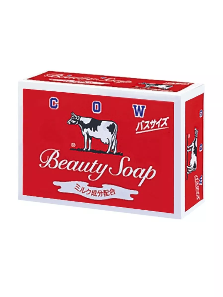 Туалетное мыло с молоком и скваланом COW BRAND Beauty Soap аромат роз, 90 гр.
